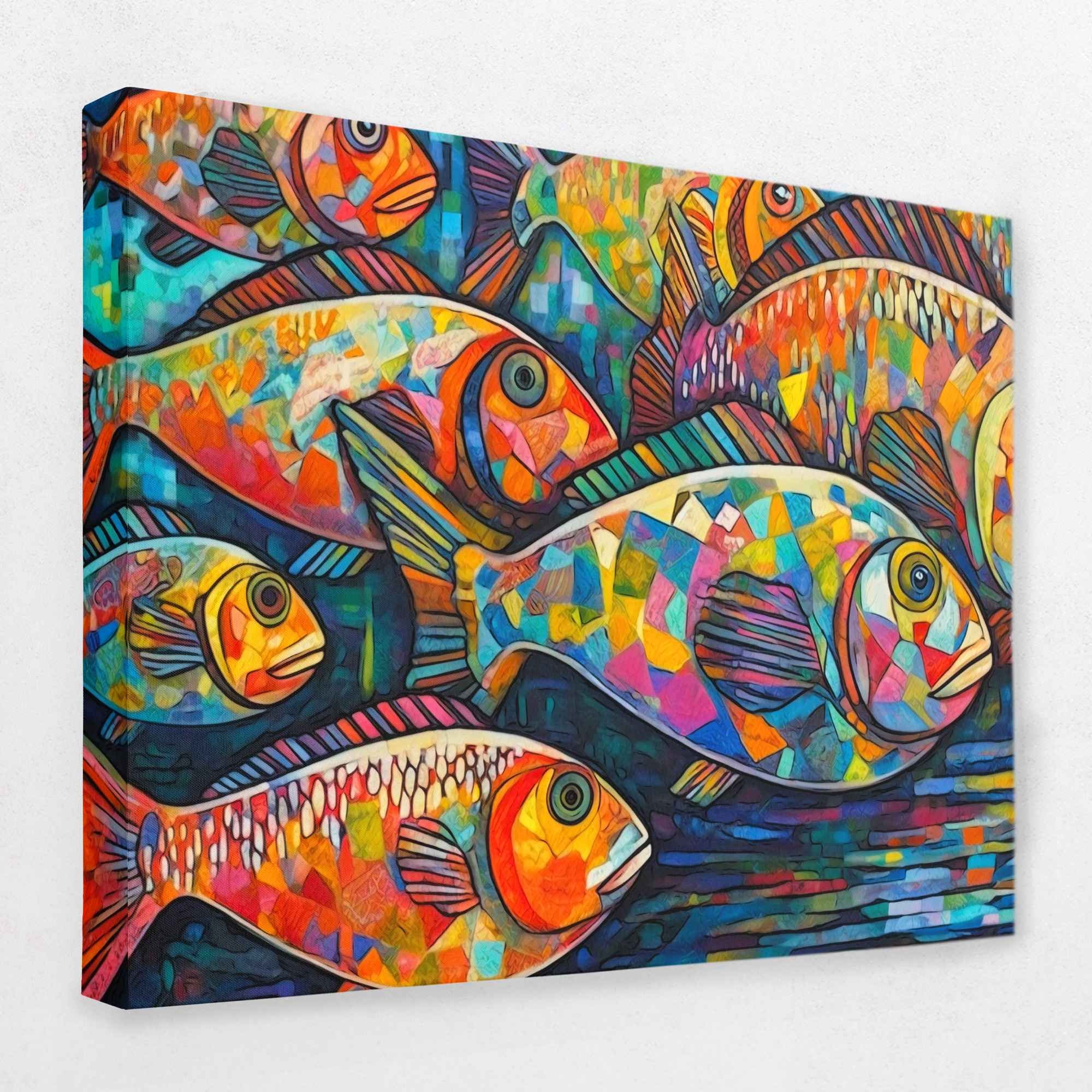 Koi Fish Art Swimming Upstream Abstract Fish Painting - Etsy