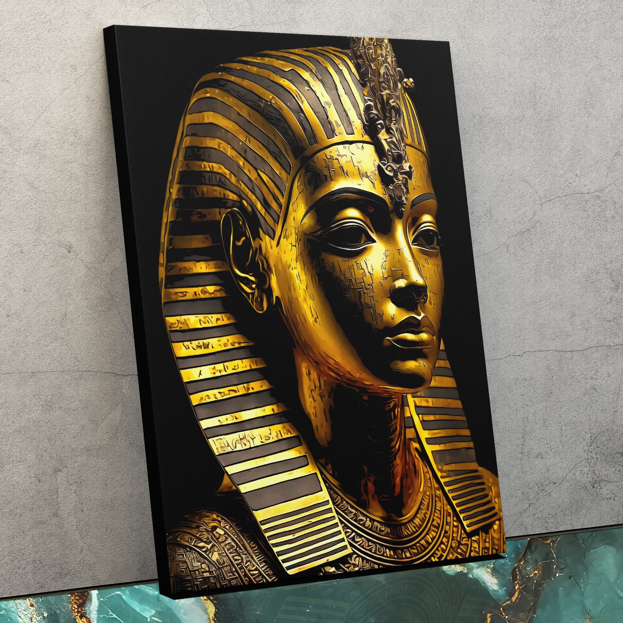 Egyptian Pharaoh Queen - Black and Gold Sarcophagus Aesthetic Room ...
