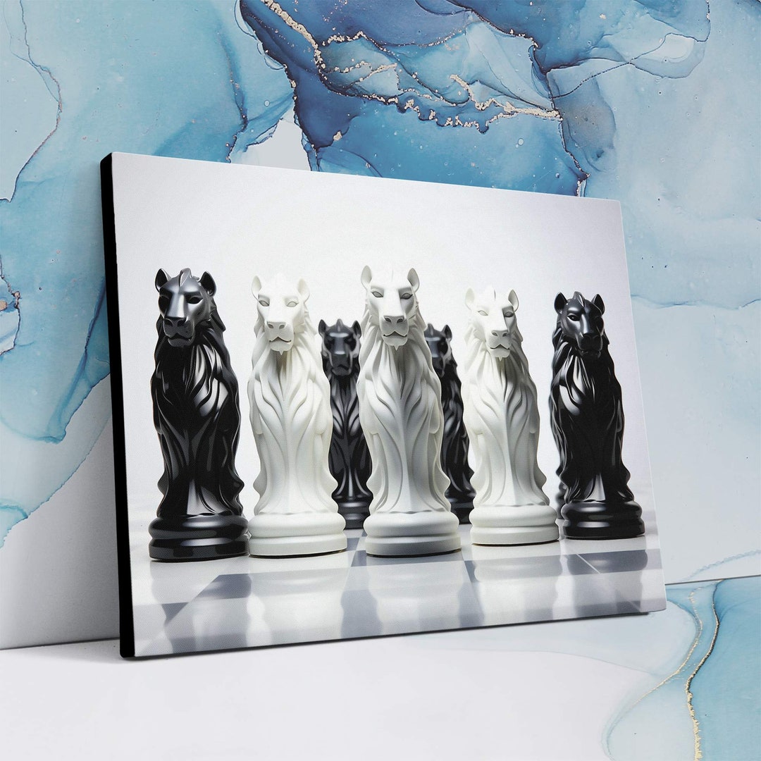 Chess Pride Set Monochrome Lion Chess Pieces Modern Game Decor - Etsy