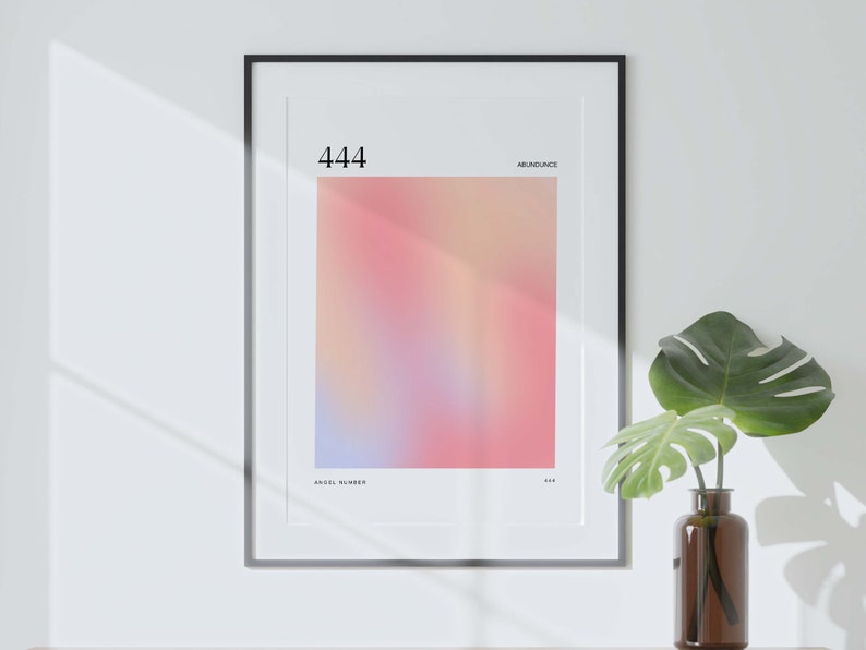 444 Angel Number Digital Download Print, Angel Number Poster, Aura ...