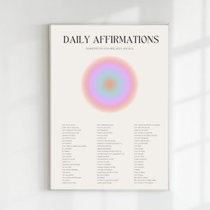 Positive Affirmations Wall Art Daily Affirmation Poster - Etsy