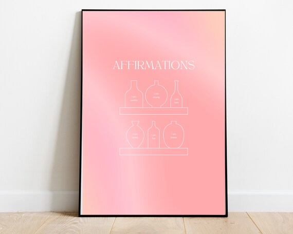 Positive Affirmations Wall Art Daily Affirmation Poster - Etsy