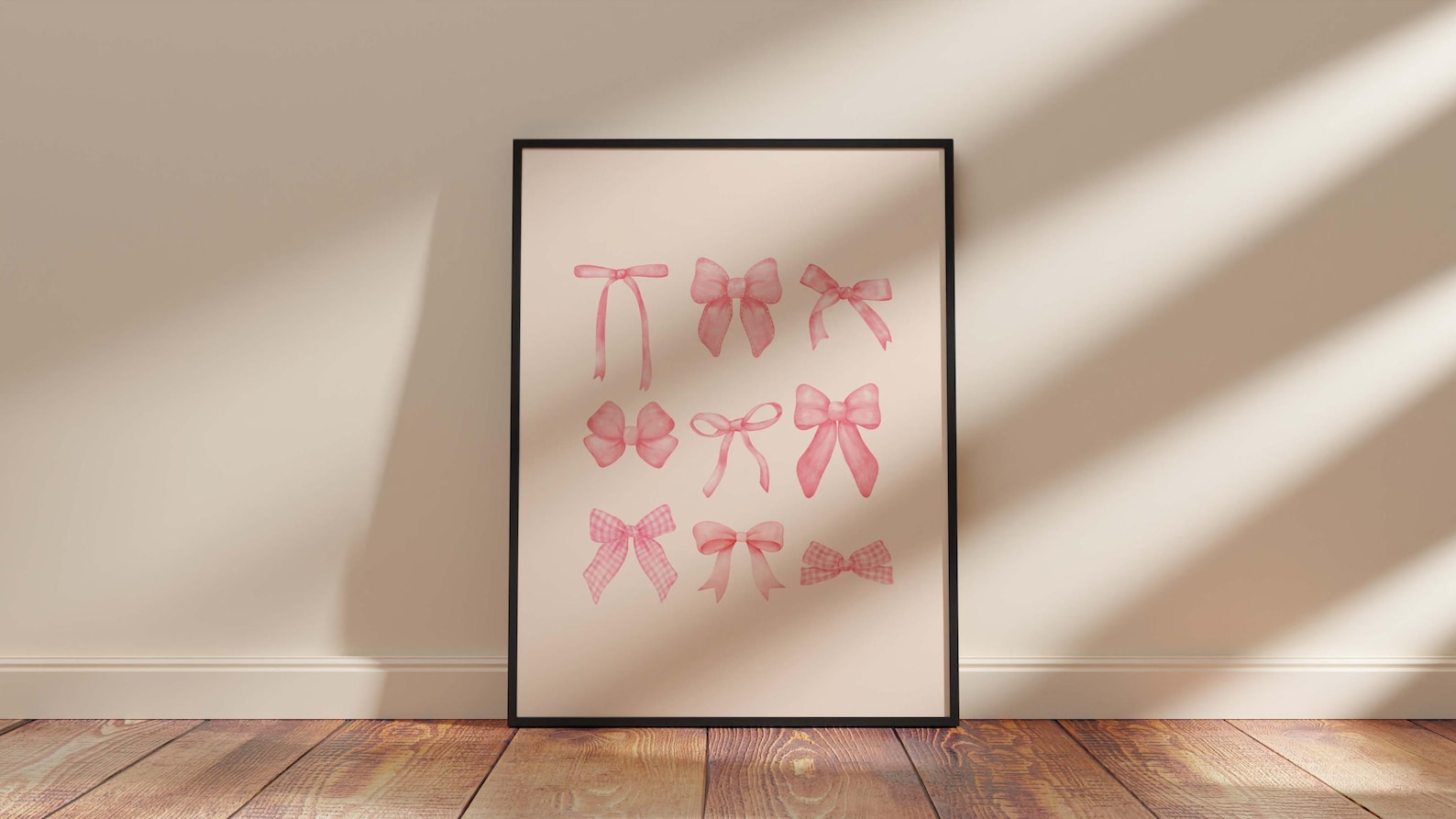Pink Bows Poster Print Digital Download | Trendy Bow Tie Aesthetic Wall ...