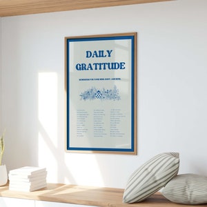 Daily Gratitude Affirmations Poster, Ladybug Nature Floral Art Print ...