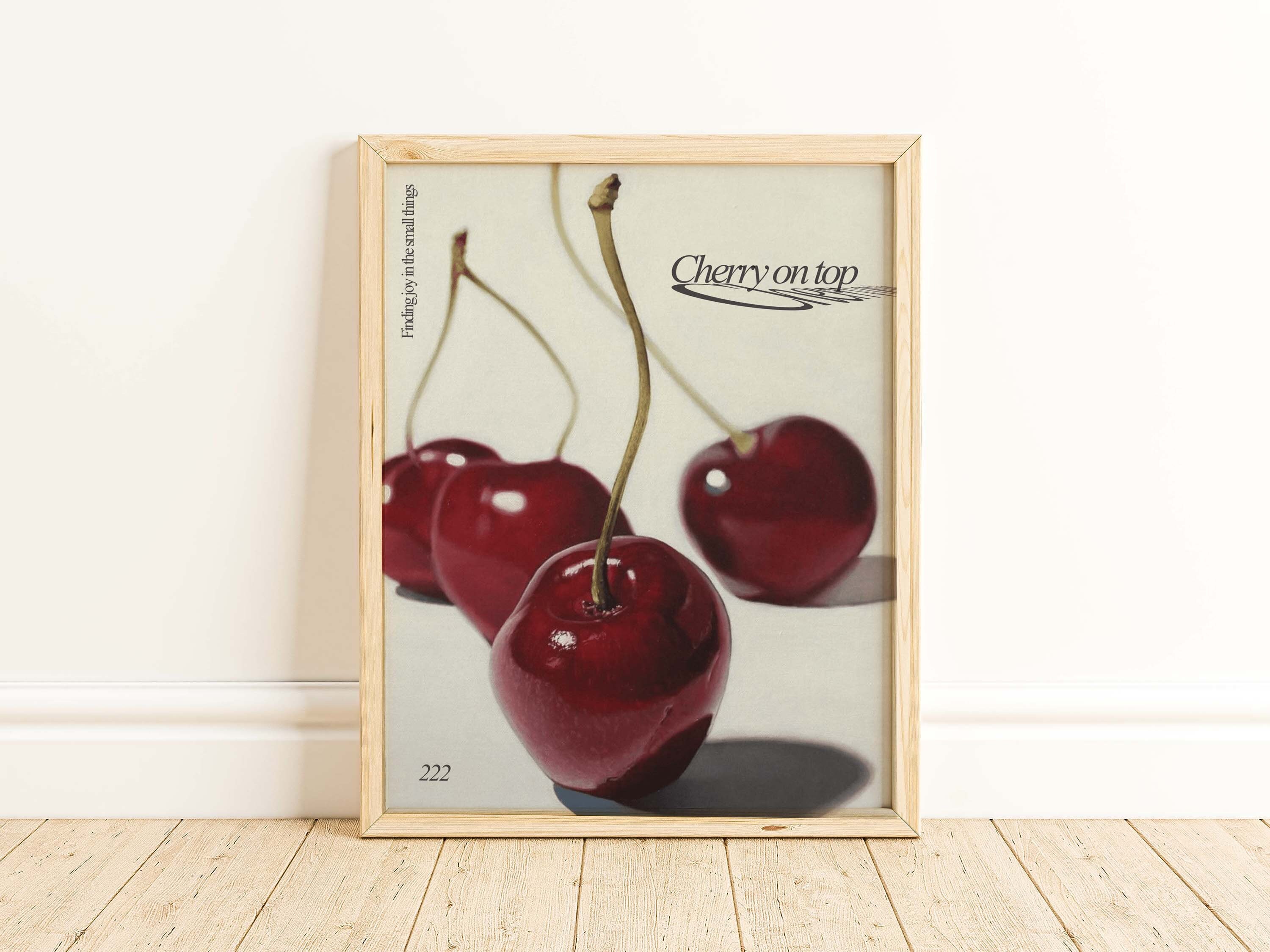 Cherry on Top Aesthetic Type Poster, Digital Download Trendy Wall Art ...