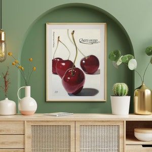 Cherry on Top Aesthetic Type Poster, Digital Download Trendy Wall Art ...