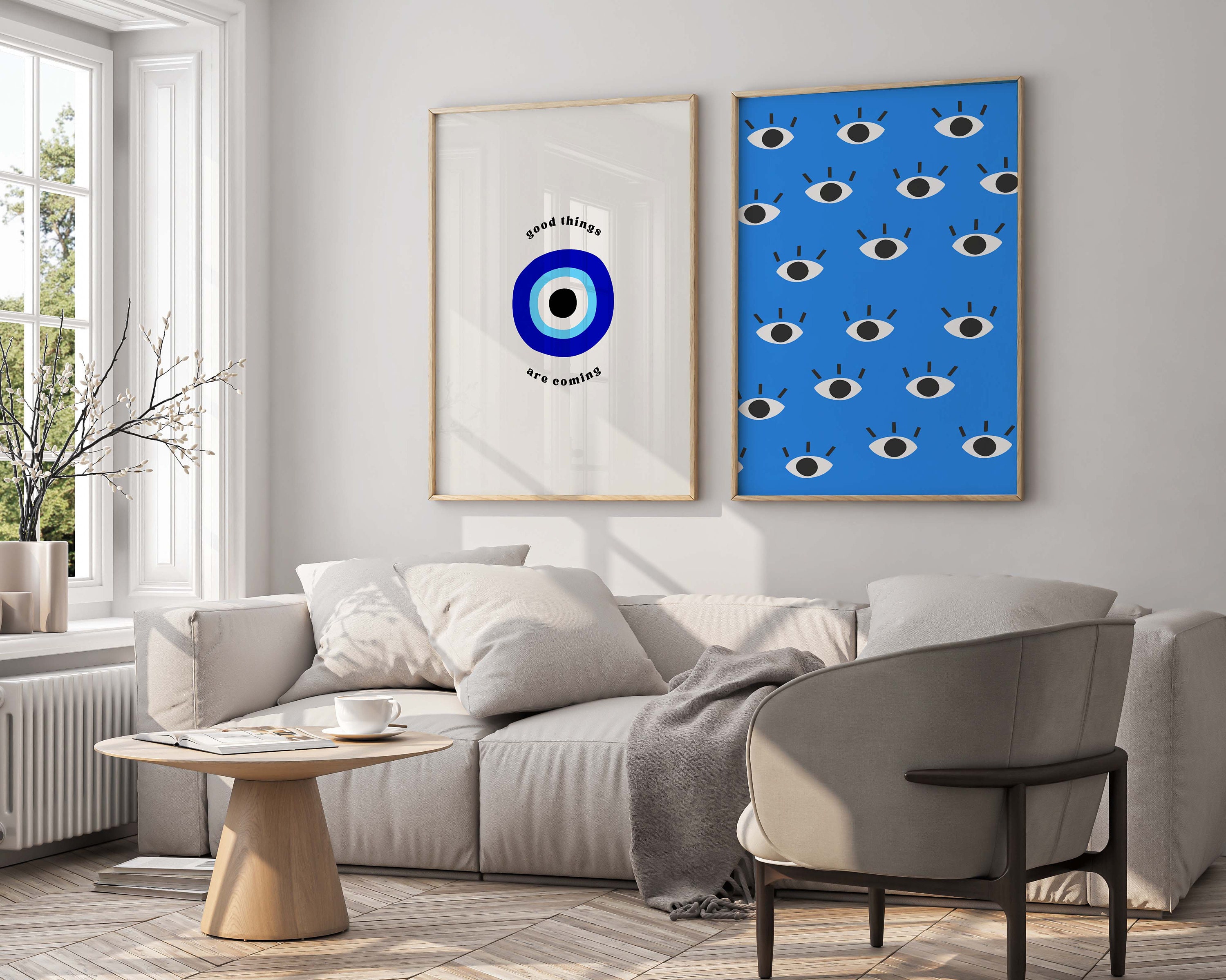 Set of 2 Retro Spiritual Poster, Evil Eye Print, Digital Download ...