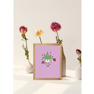 Weed Art Poster, Marijuana Poster Print, Cannabis Art Cartoon, Stoner ...