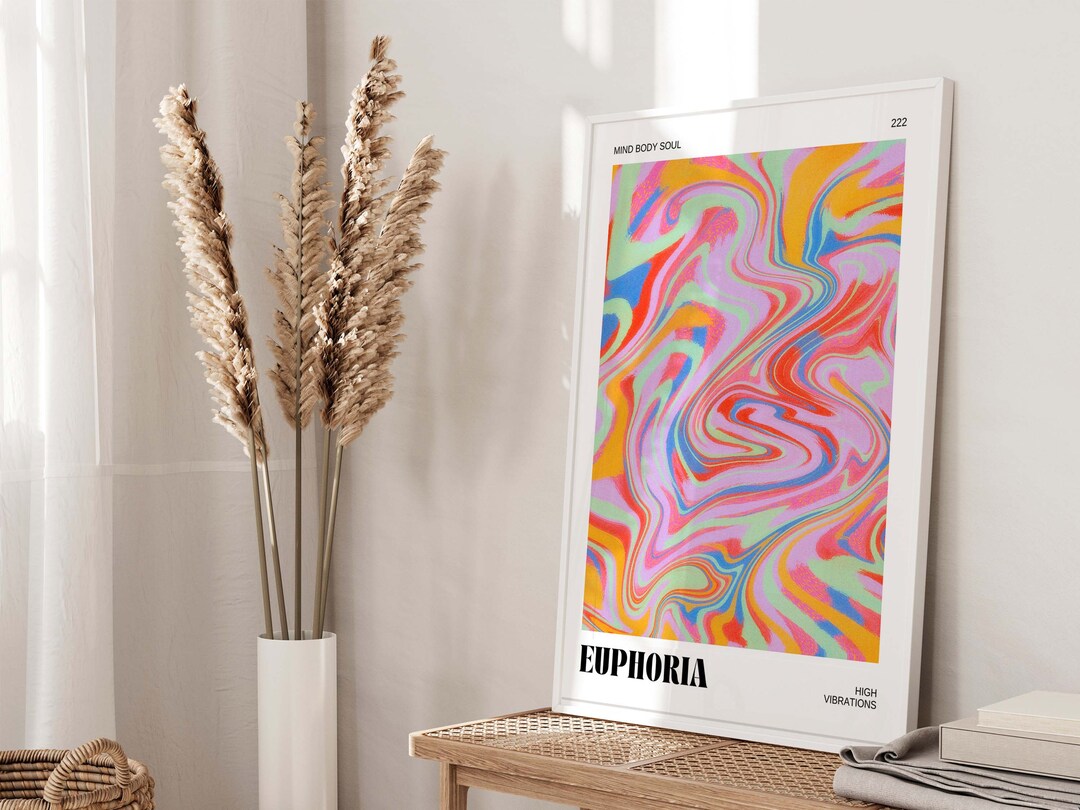 Euphoria Abstract Art Print, Colorful Gradient Swirls (digital Download ...