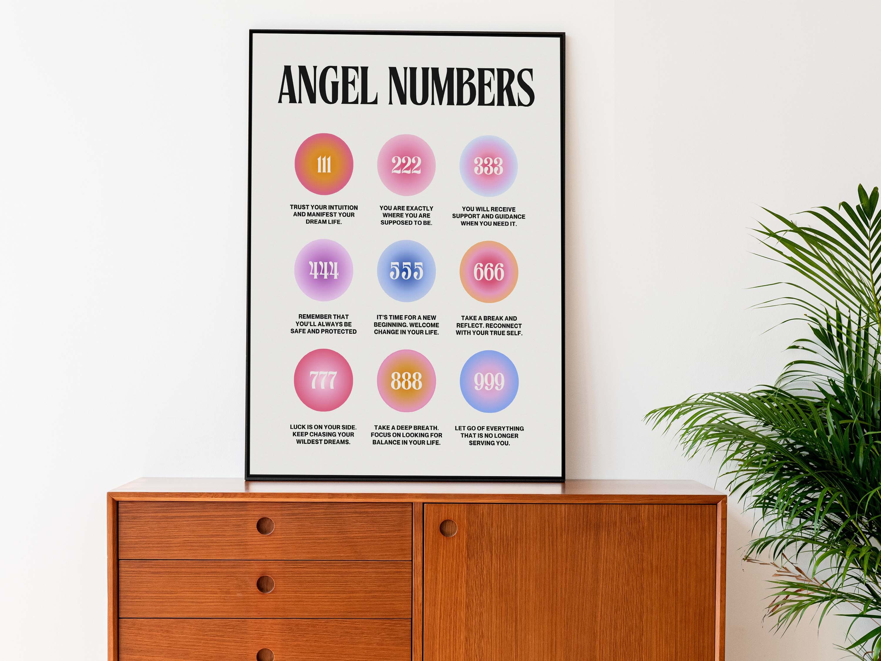 Aura Aesthetic Angel Number Poster Digital Download 111, 222, 333, 444 ...