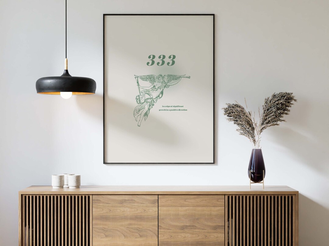 333 Aesthetic Angel Number Poster, Digital Download Print, Trendy ...