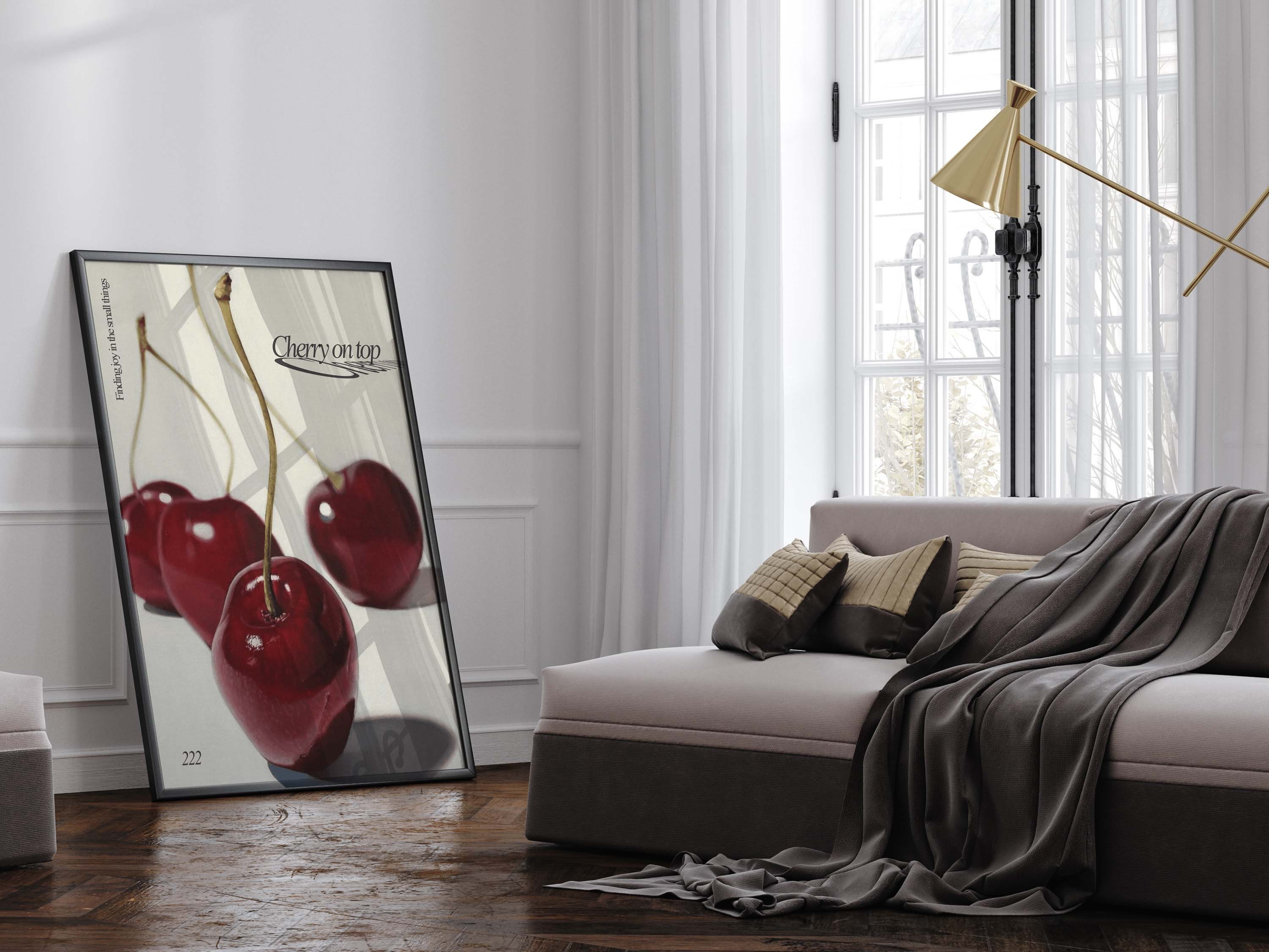 Cherry on Top Aesthetic Type Poster, Digital Download Trendy Wall Art ...