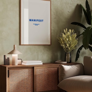 MANIFEST Blue Typography You Are so Lucky Poster | Trendy Affirmation ...