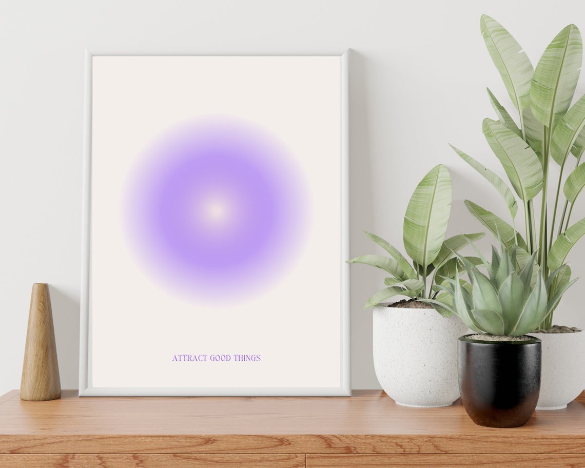 Purple Attract Good Things Gradient Aesthetic Aura Poster - Etsy