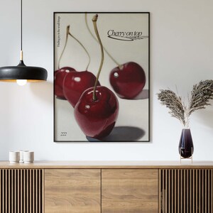 Cherry on Top Aesthetic Type Poster, Digital Download Trendy Wall Art ...