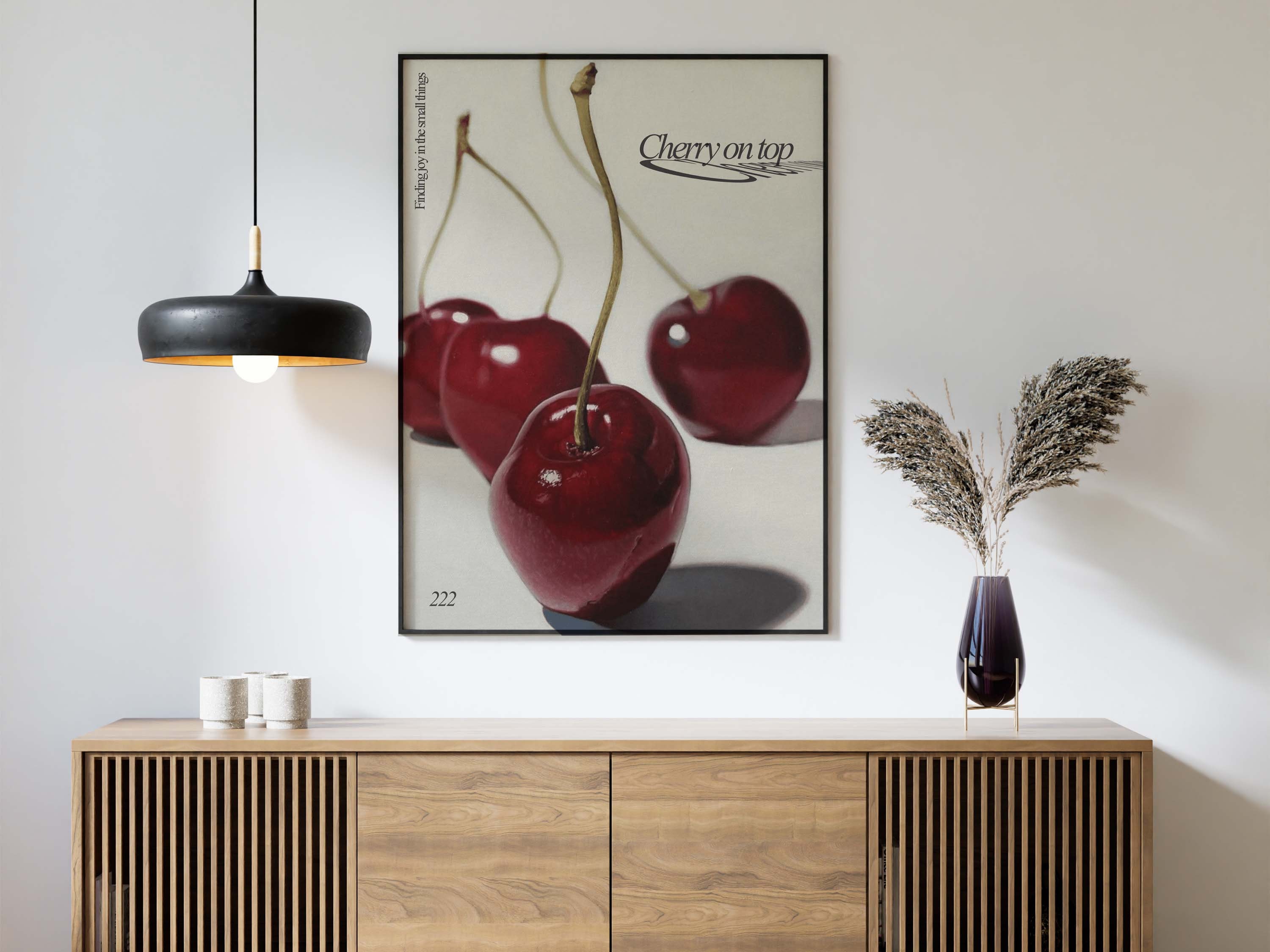 Cherry on Top Aesthetic Type Poster, Digital Download Trendy Wall Art ...
