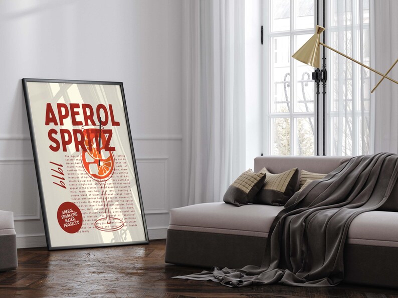 Aperol Spritz Cocktail Poster: Trendy Retro Wall Art (digital Print) - Etsy