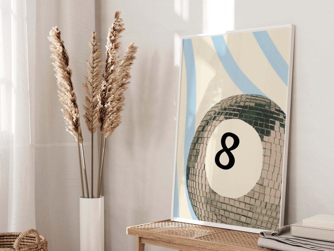 8 Ball Disco Ball Print: Retro Trendy Wall Art (digital Download) - Etsy