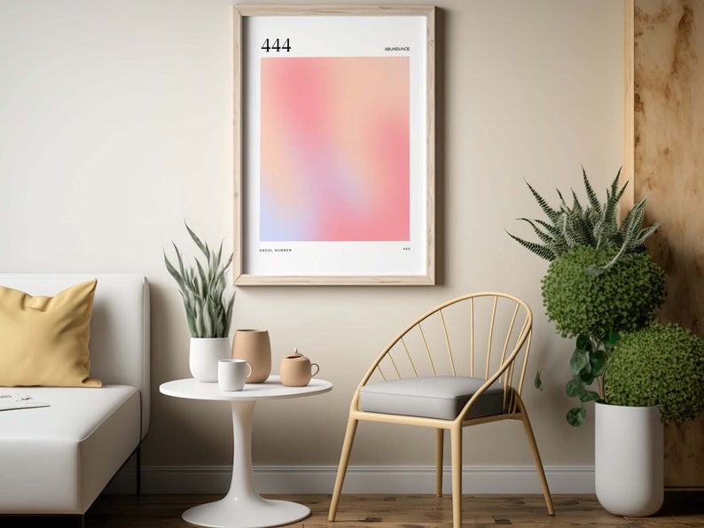 444 Angel Number Digital Download Print, Angel Number Poster, Aura ...