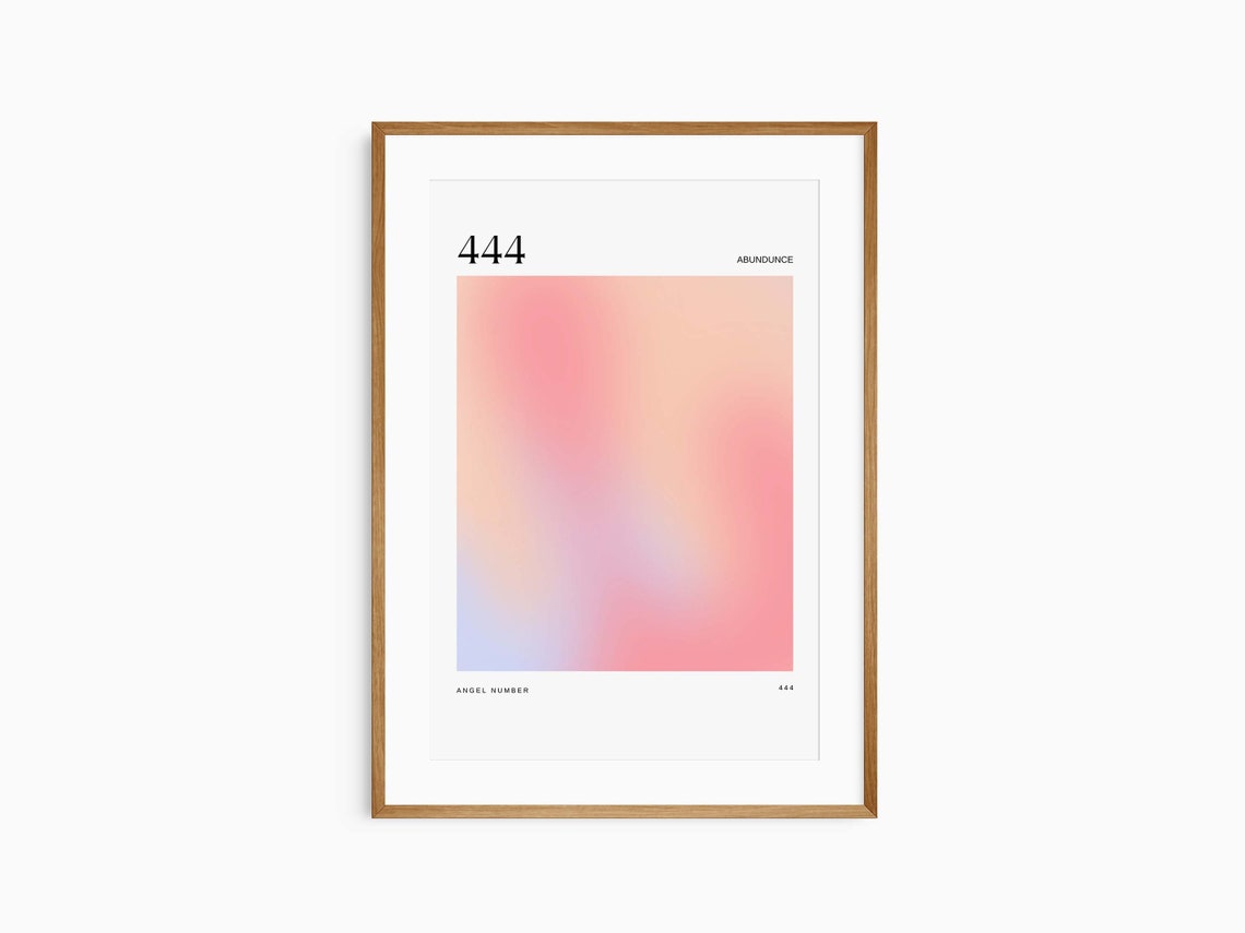 444 Angel Number Digital Download Print, Angel Number Poster, Aura ...