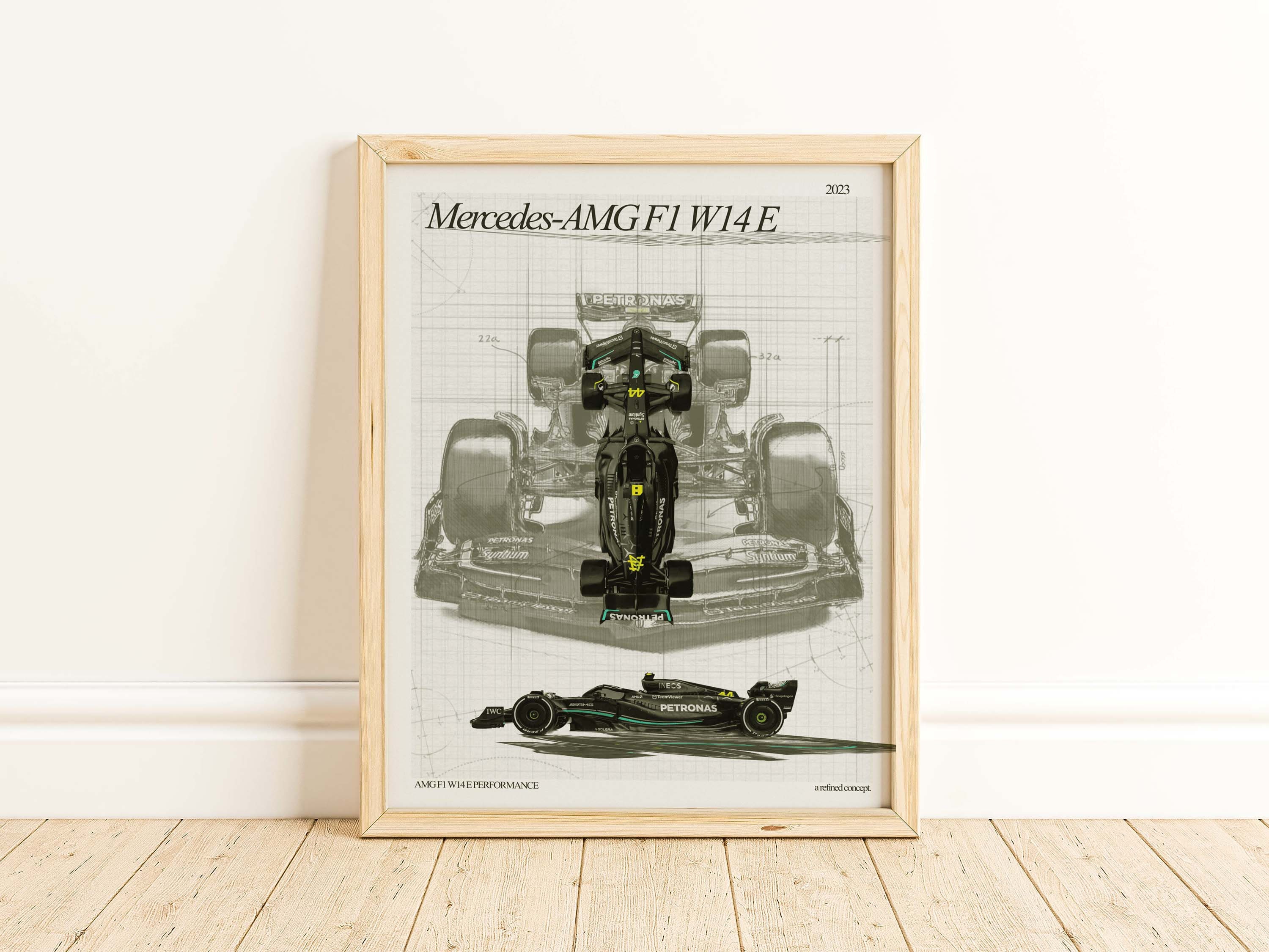Formula One Mercedes AMG F1 W14E Poster Digital Download | Formula 1 ...