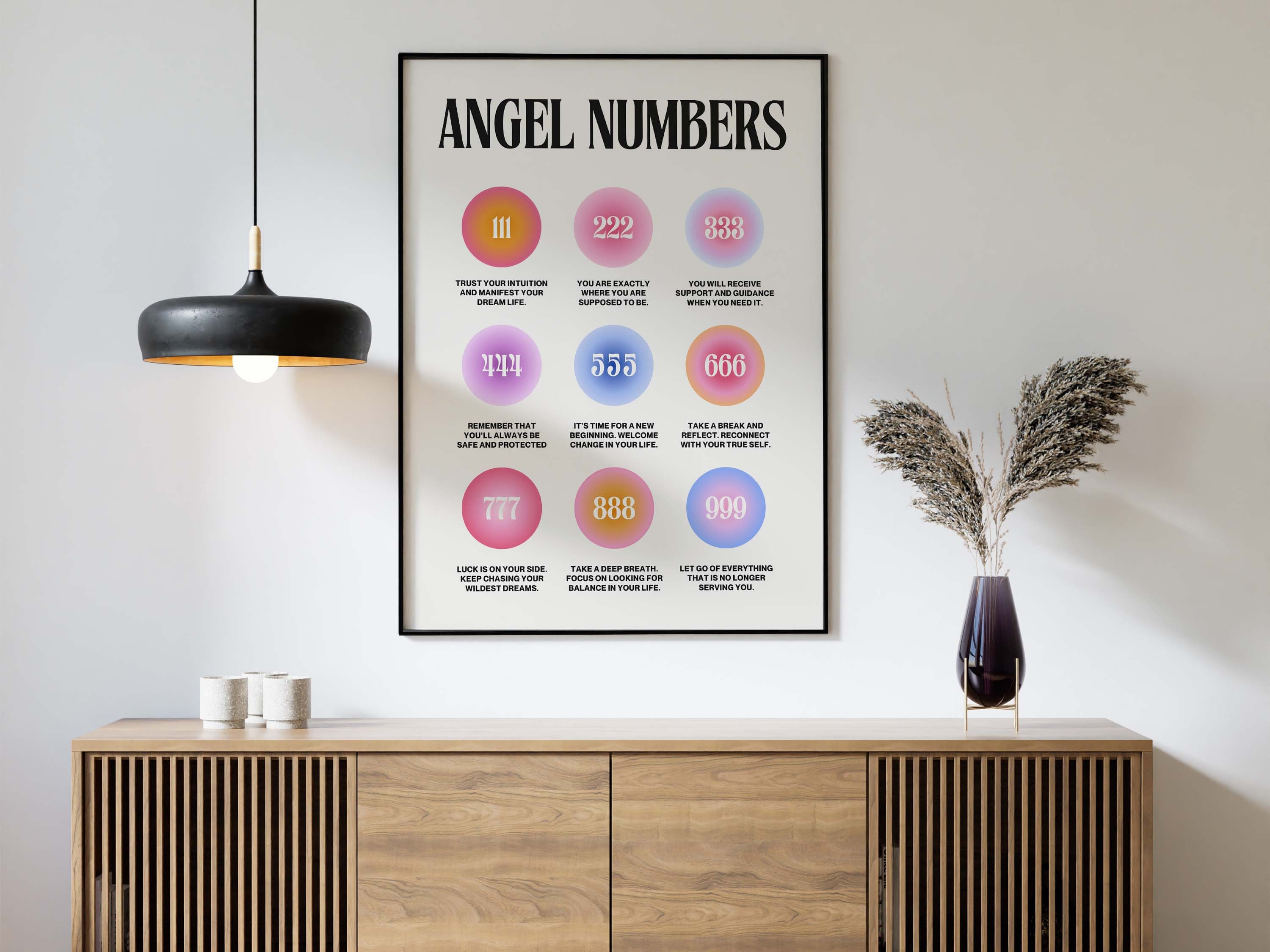 Aura Aesthetic Angel Number Poster Digital Download 111, 222, 333, 444 ...