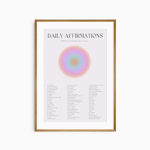 Positive Affirmations Wall Art, Daily Affirmation Poster, Words of ...