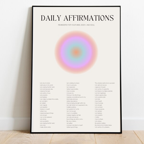 Daily Affirmation Poster - Etsy