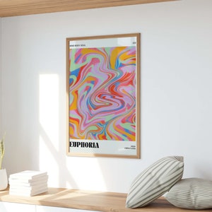 Euphoria Abstract Art Print, Colorful Gradient Swirls (digital Download ...
