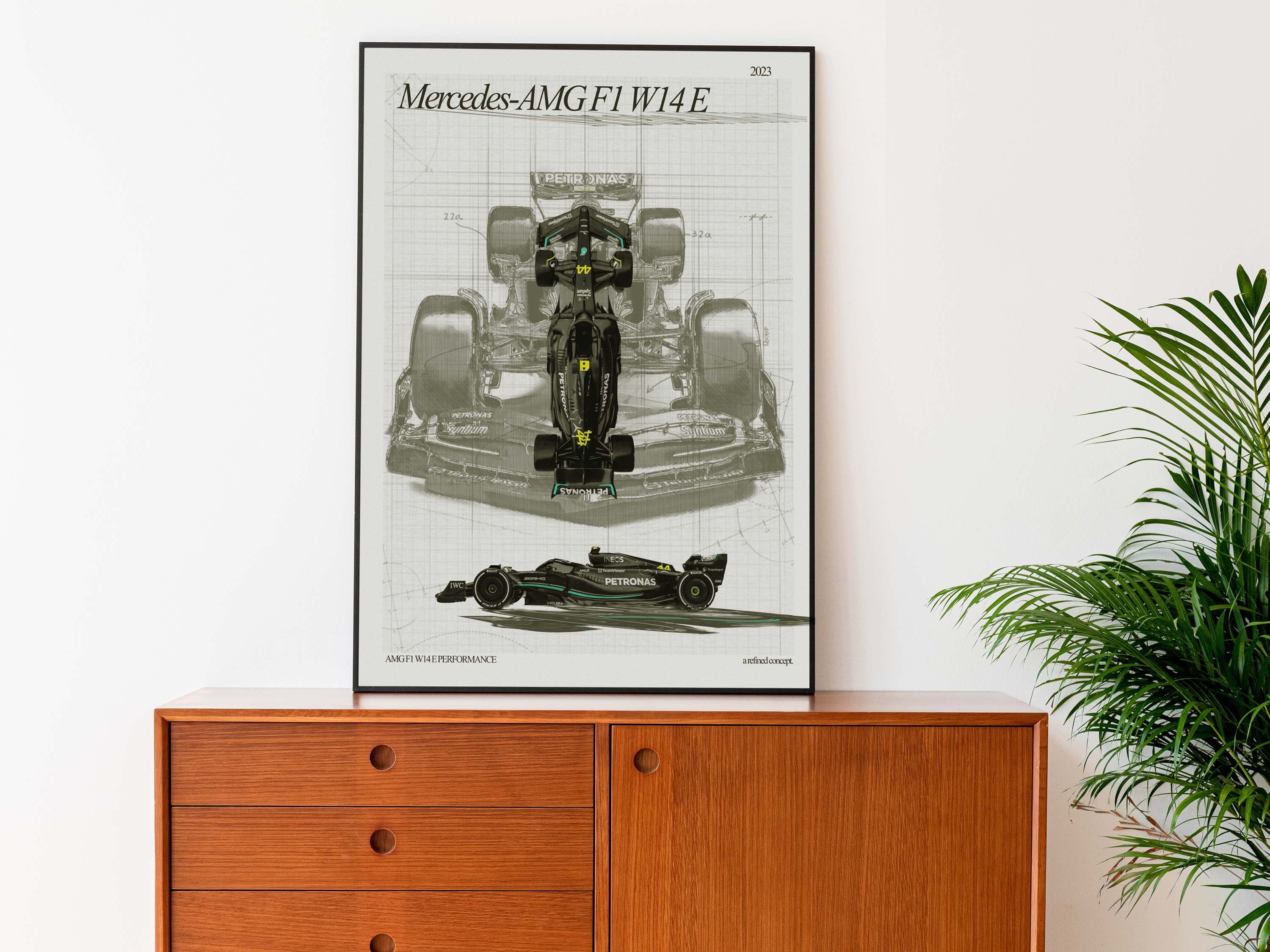 Formula One Mercedes AMG F1 W14E Poster Digital Download Formula 1 Race ...