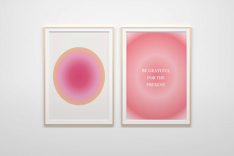 Be Grateful for the Present Aura Set of 2 Positive Affirmation Posters ...