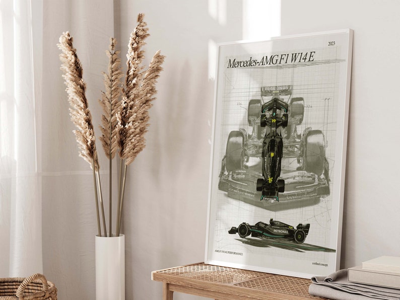 Formula One Mercedes AMG F1 W14E Poster Digital Download | Formula 1 ...