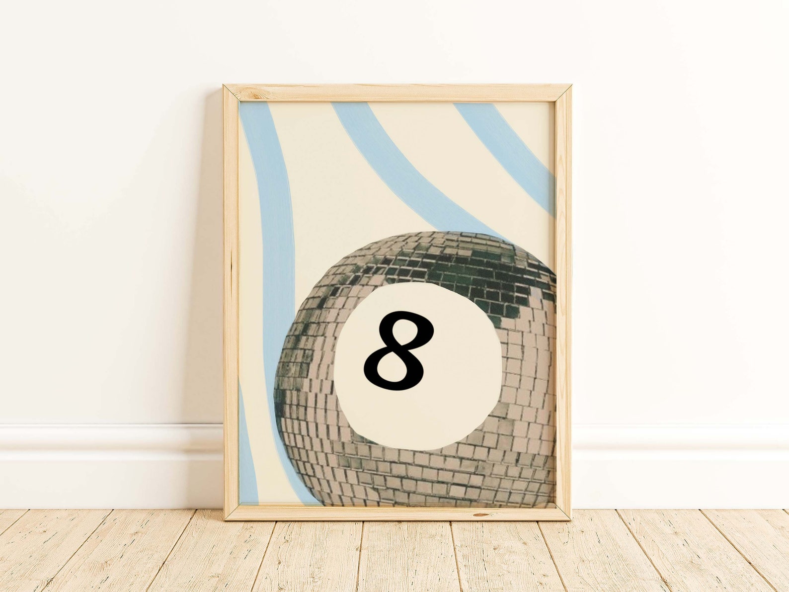 8 Ball Disco Ball Print: Retro Trendy Wall Art (digital Download) - Etsy