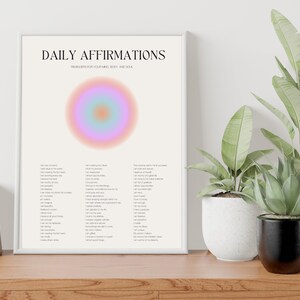 Positive Affirmations Wall Art Daily Affirmation Poster - Etsy
