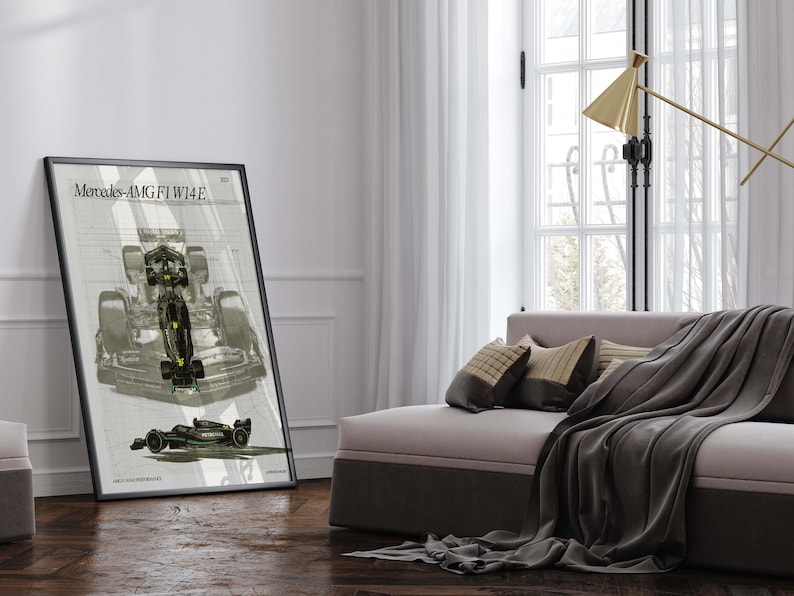 Formula One Mercedes AMG F1 W14E Poster Digital Download | Formula 1 ...