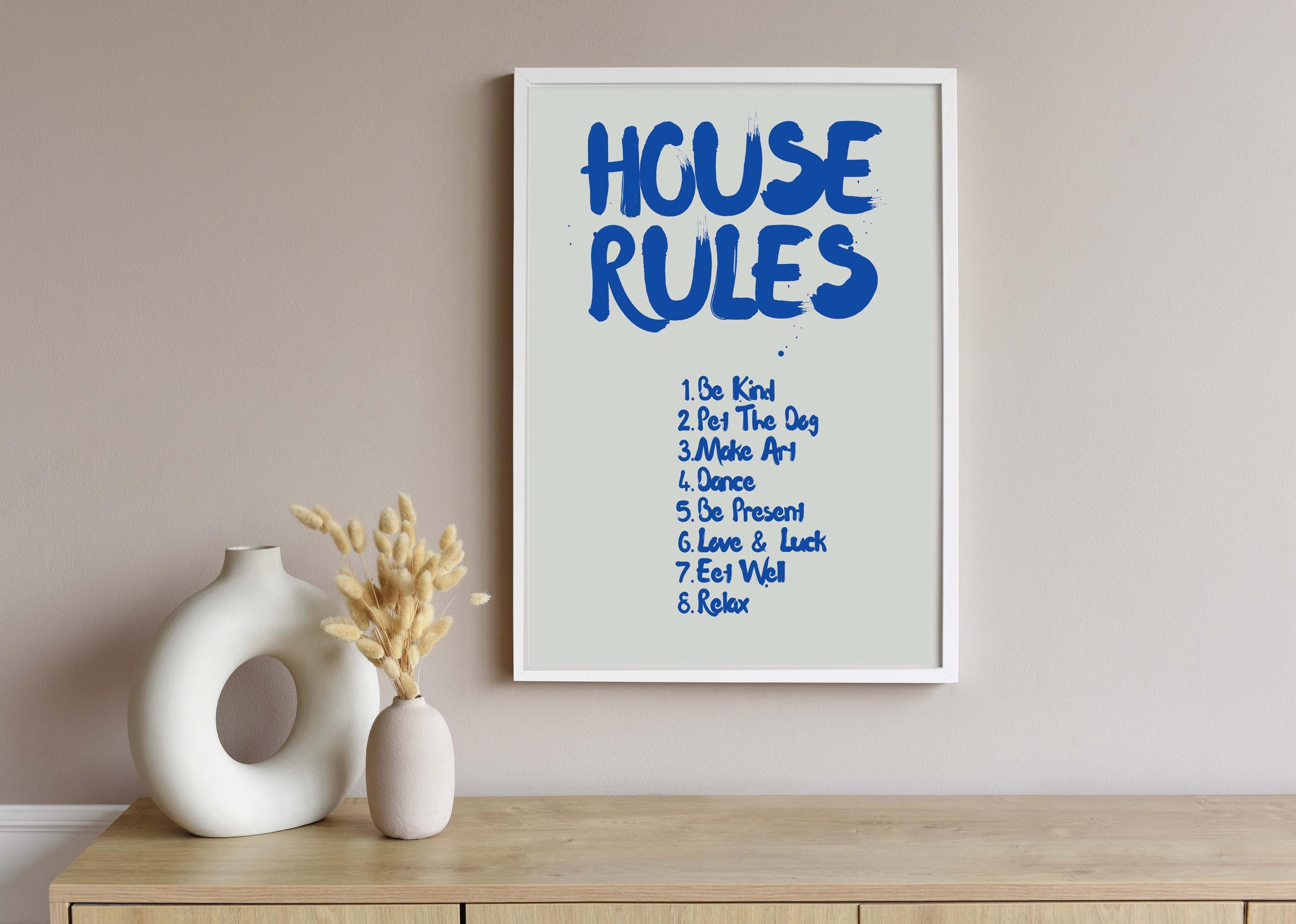 House Rules Art Print: Blue Handwriting Quote (digital Download) - Etsy