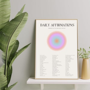 Positive Affirmations Wall Art Daily Affirmation Poster - Etsy
