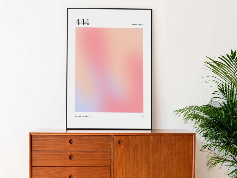 444 Angel Number Digital Download Print, Angel Number Poster, Aura ...