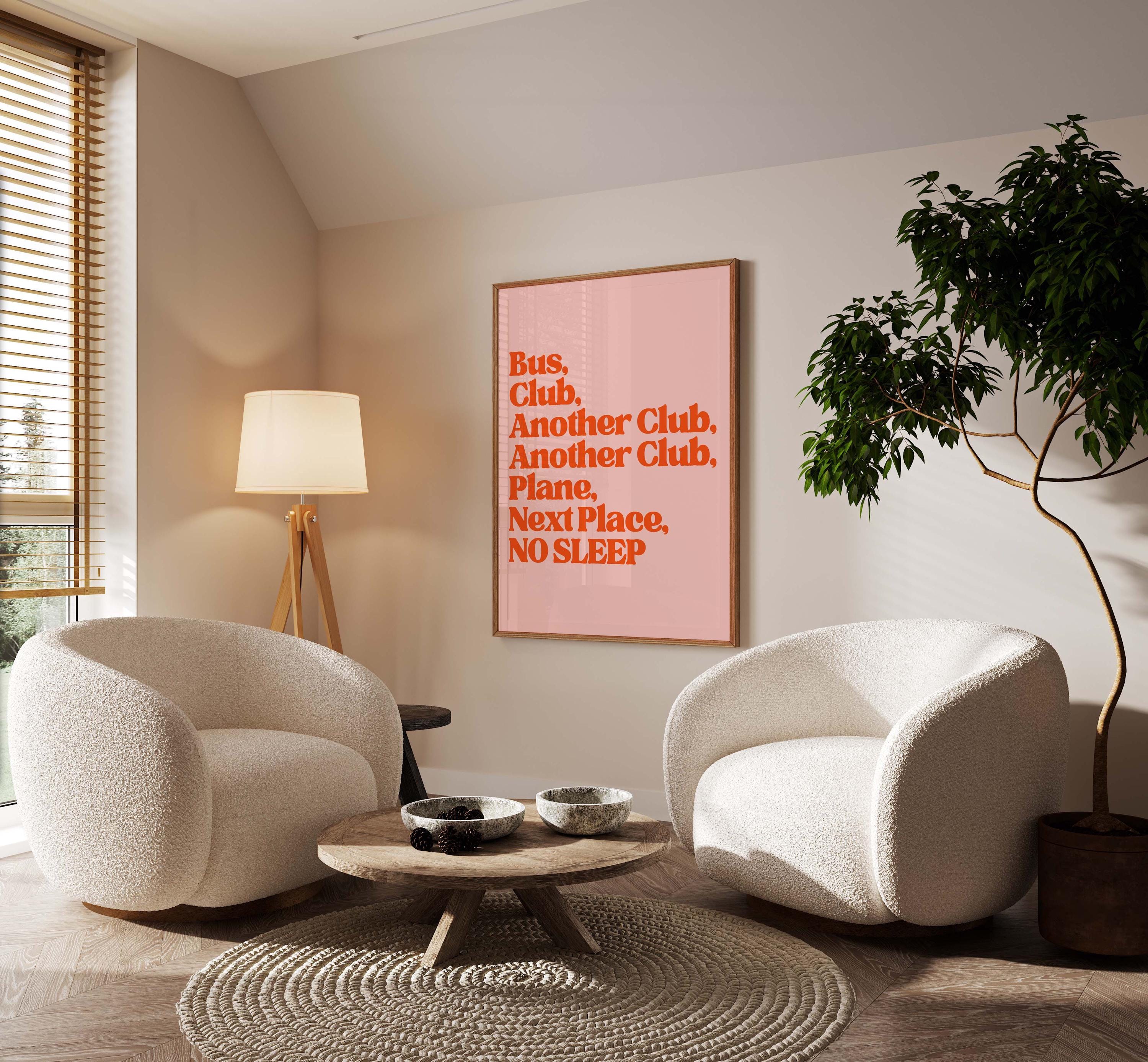 Bus, Club, Another Club, Plane, No Sleep Lady Gaga Quote Retro ...