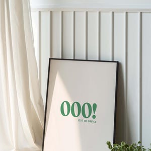 OOO! Out of Office Retro Green Typography Digital Download Poster - Etsy