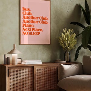 Bus, Club, Another Club, Plane, No Sleep Lady Gaga Quote Retro ...