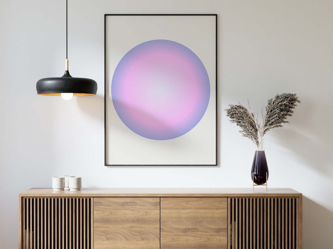 Purple Pink Aura Gradient Circle Art Print (digital Download) - Etsy