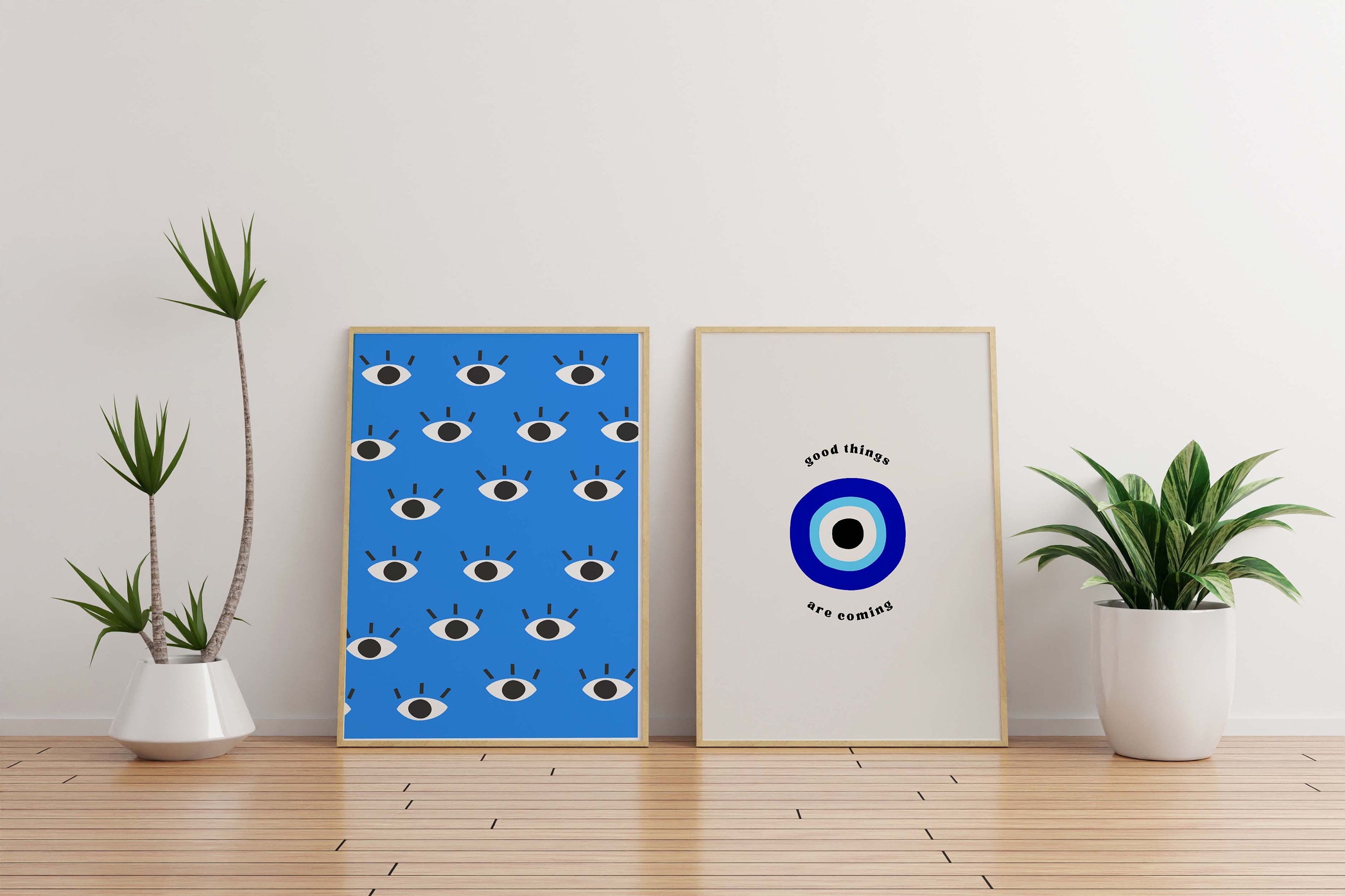 Set of 2 Retro Spiritual Poster, Evil Eye Print, Digital Download ...