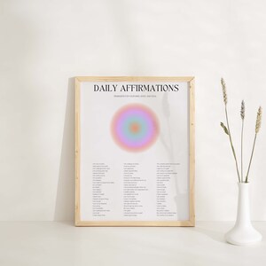 Positive Affirmations Wall Art, Daily Affirmation Poster, Words of ...