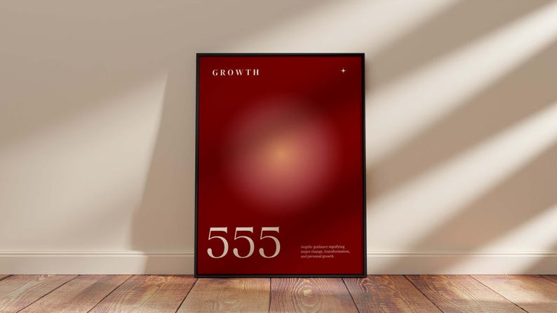 555 Angel Number Gradient Poster: Aura Aesthetic Wall Art (digital ...
