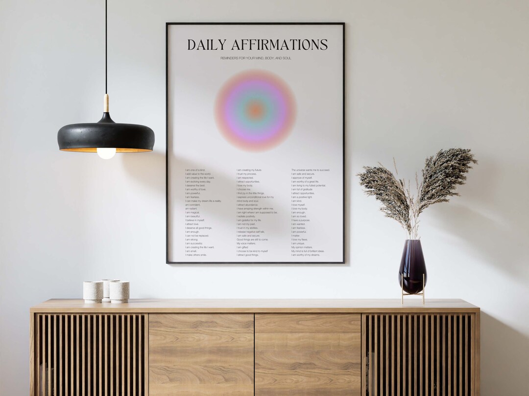 Positive Affirmations Wall Art, Daily Affirmation Poster, Words of ...