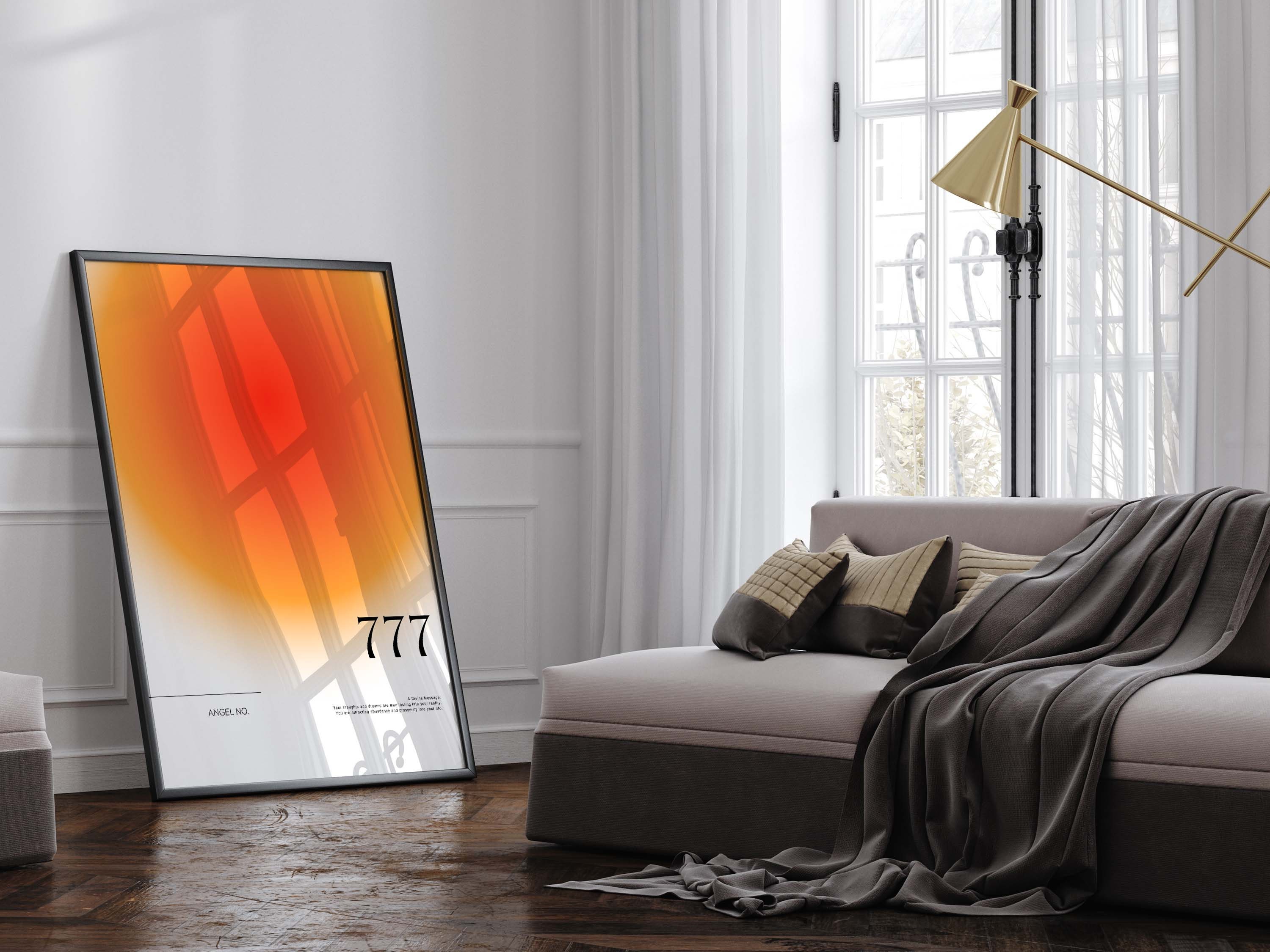 777 Angel Number Gradient Art Print, Trendy Wall Decor (digital ...