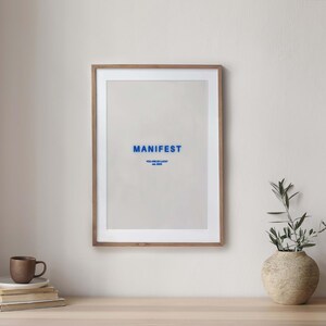 MANIFEST Blue Typography You Are so Lucky Poster Trendy Affirmation ...