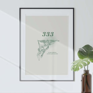 333 Aesthetic Angel Number Poster, Digital Download Print, Trendy ...