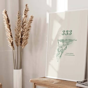 333 Aesthetic Angel Number Poster, Digital Download Print, Trendy ...